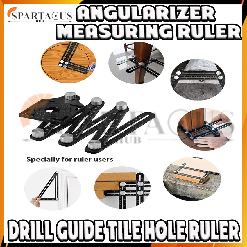 6-fold Aluminium Alloy Angle Ruler Finder Tile Ruler Measuring Ruler ...