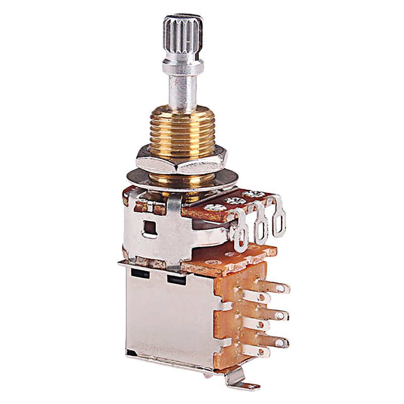 A500K Potentiometer Push Pull Switch Splined Dpdt Pot Shaft 25Mm ...