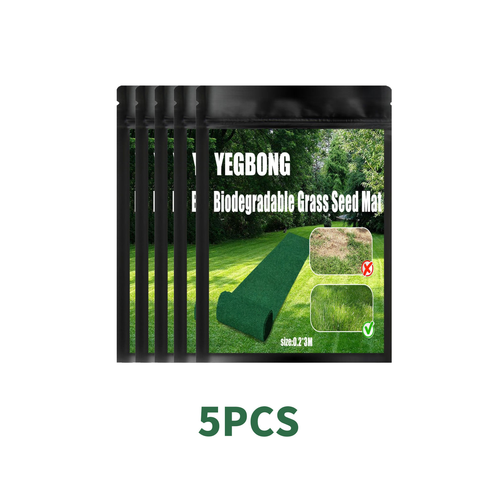 จัดส่งฟรี YEGBONG Eco ผ้าห่มไม่ทอย่อยสลายได้เสื่อเมล็ดสวนหญ้าพรมตกแต่ง ...