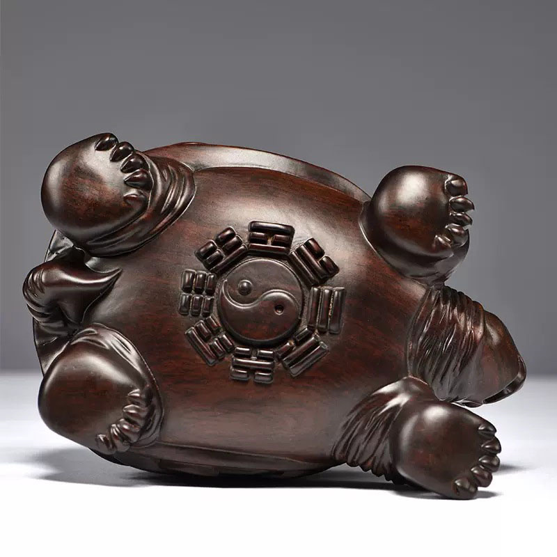 High Quality Money Tortoise Solid Wood Carving Office Decoration Decor ...