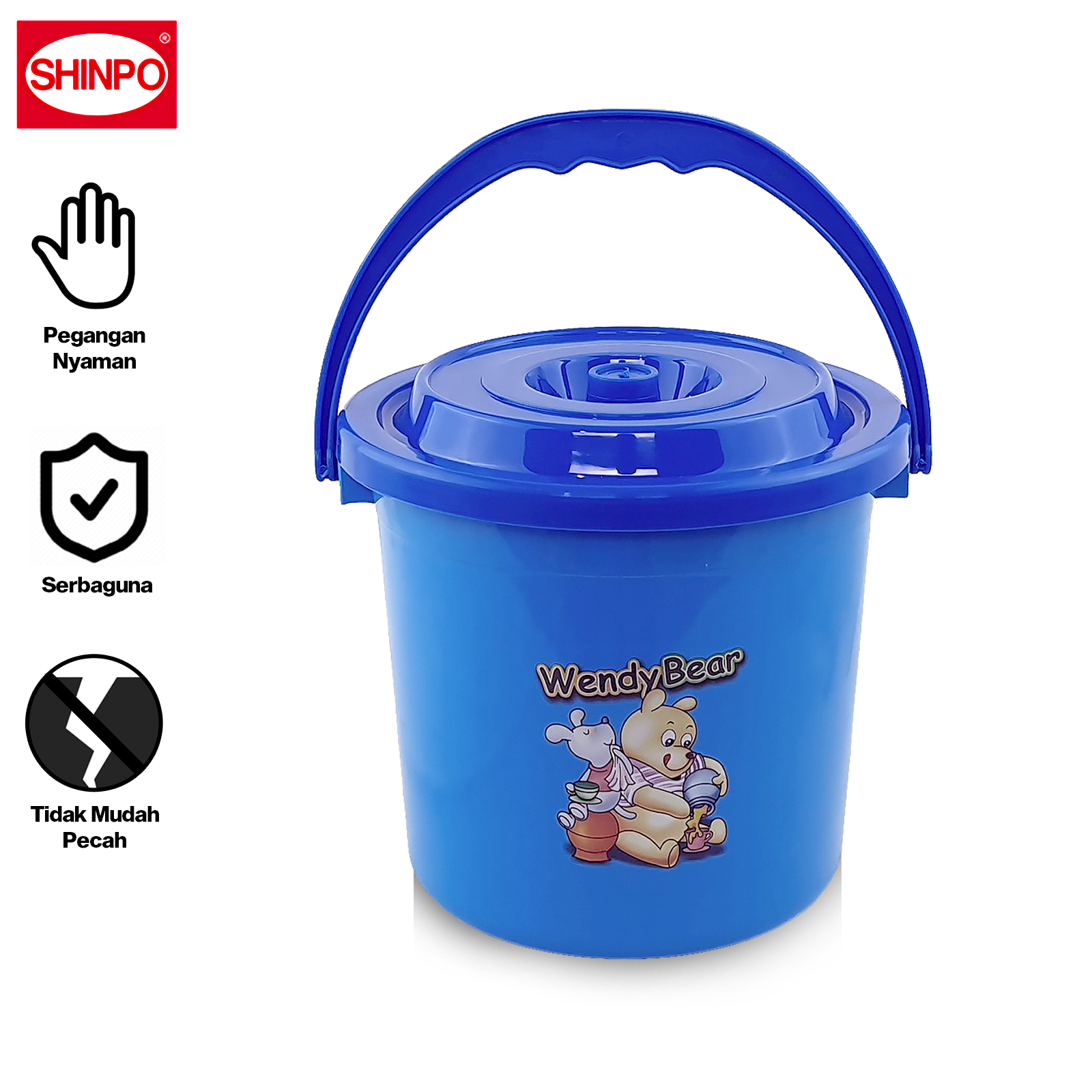 SHINPO Ember Plastik Dengan Tutup Deluxe Water Bucket Ember Air SPO-SIP ...