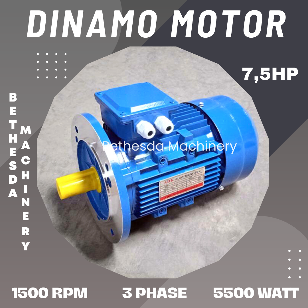 Elektro Motor 7.5 hp 5500 watt dinamo 3 phase 1500 RPM | Lazada Indonesia