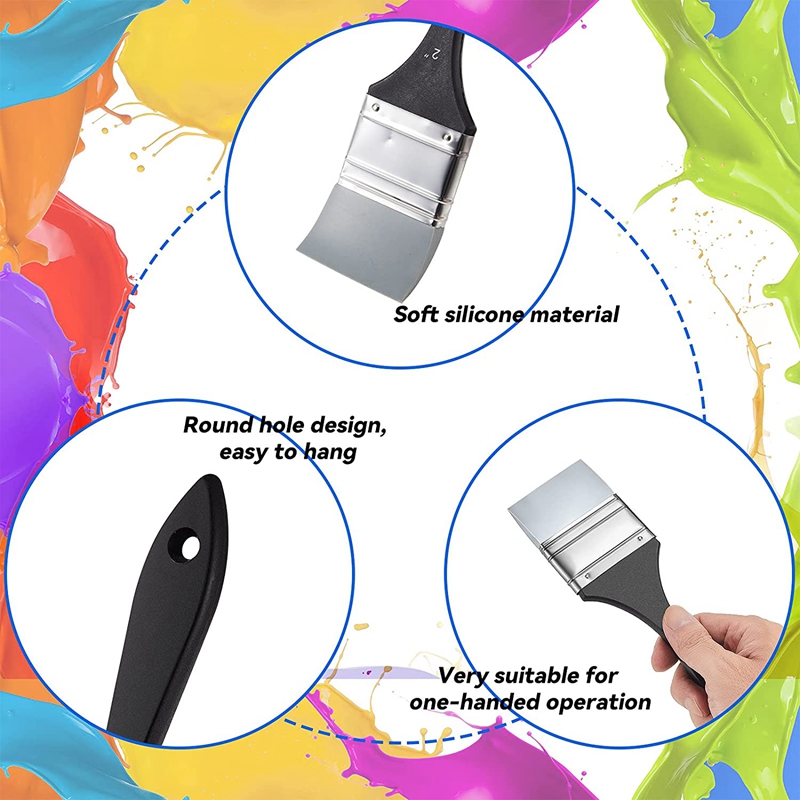 yunhaoshankui Silicone Color Shaper Brush Wide Firm Flat Silicone Paint ...