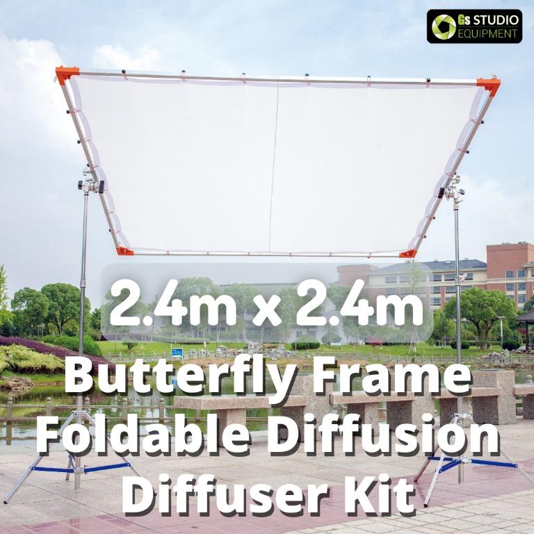 GS 1.8m x 1.8m 2.4m x 2.4m Butterfly Frame Foldable Diffusion Diffuser ...