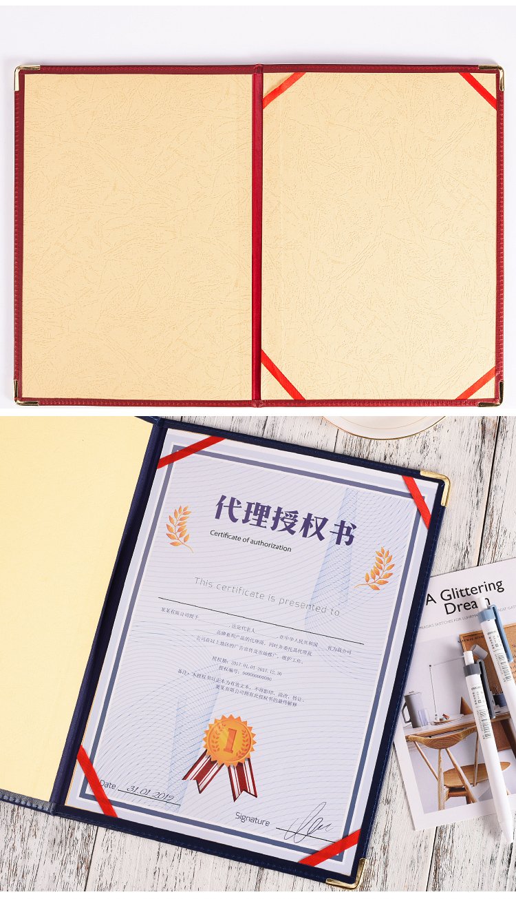 【NovaBazaar】A4 Speech Signing Ceremony Folder Red Gold Silver | Daraz.lk