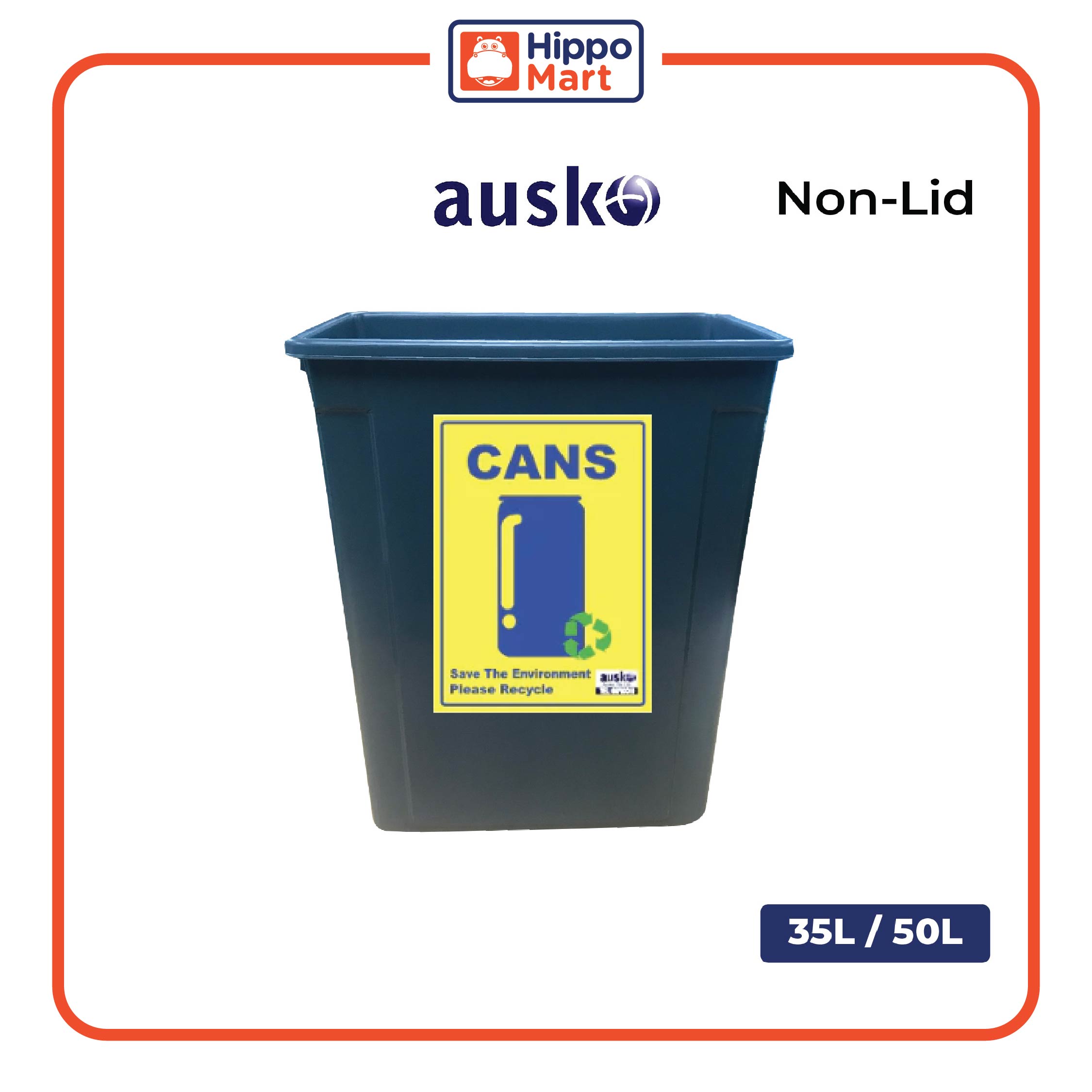Non-Lid Dustbin | 35L/50L | Dustbin | Garbage Bin | Waste Bin | Trash ...