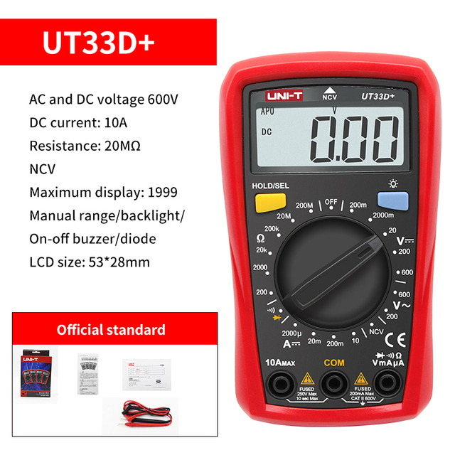 【New Arrivals】UNI-T UT33A+ UT33B+ UT33C+ UT33D+ Palm Size digital Multimeter With Capacitance ...