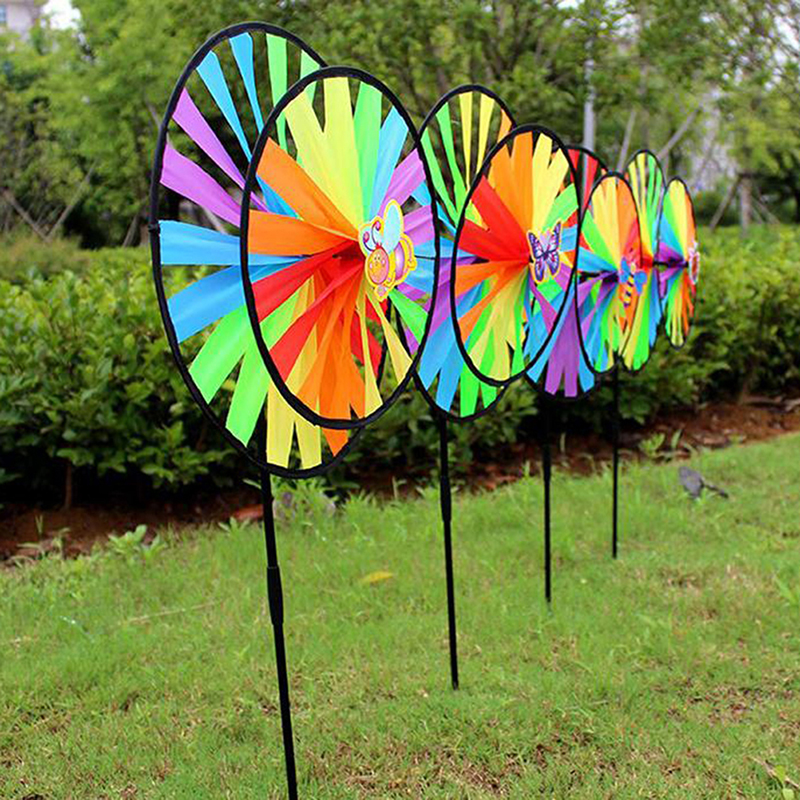Water Double Layer Colorful Wheel Windmill Wind Spinner Kids Toys ...
