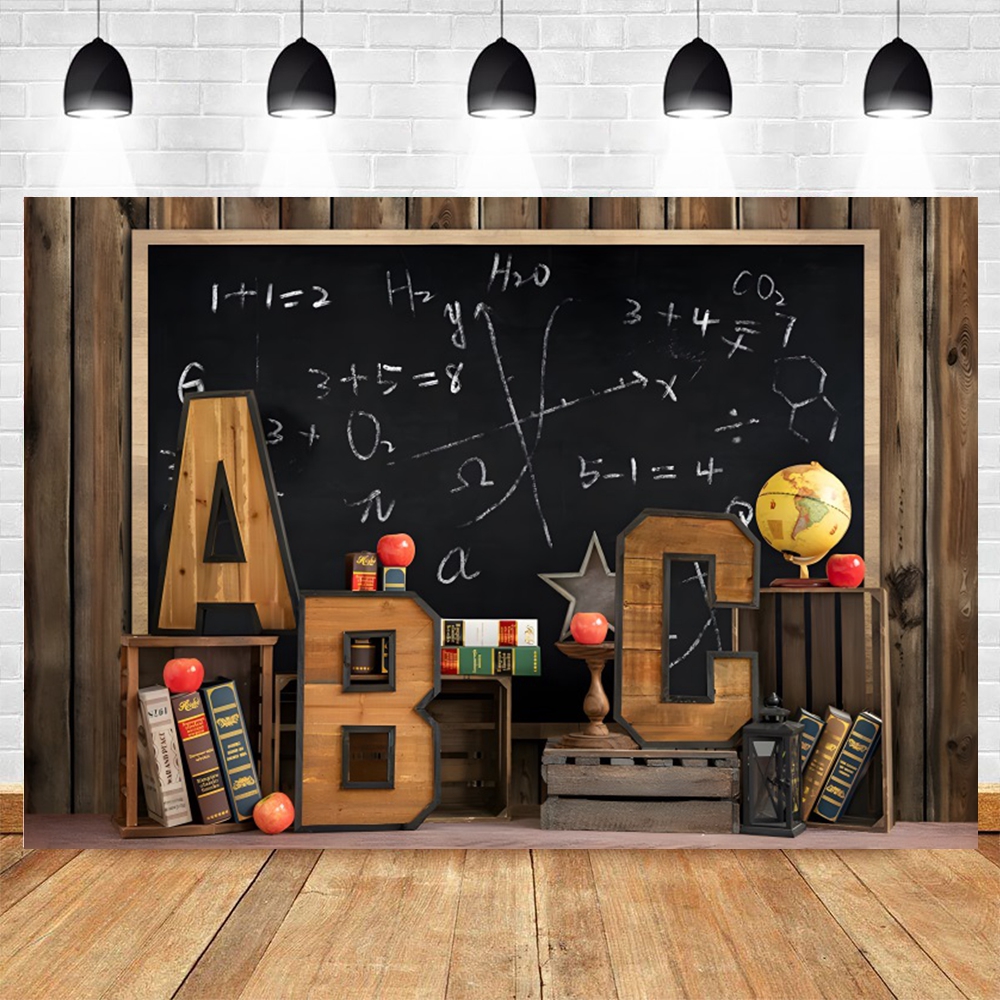 Back To School Backdrop For Photography Ai Scence Classroom Blackboard ...