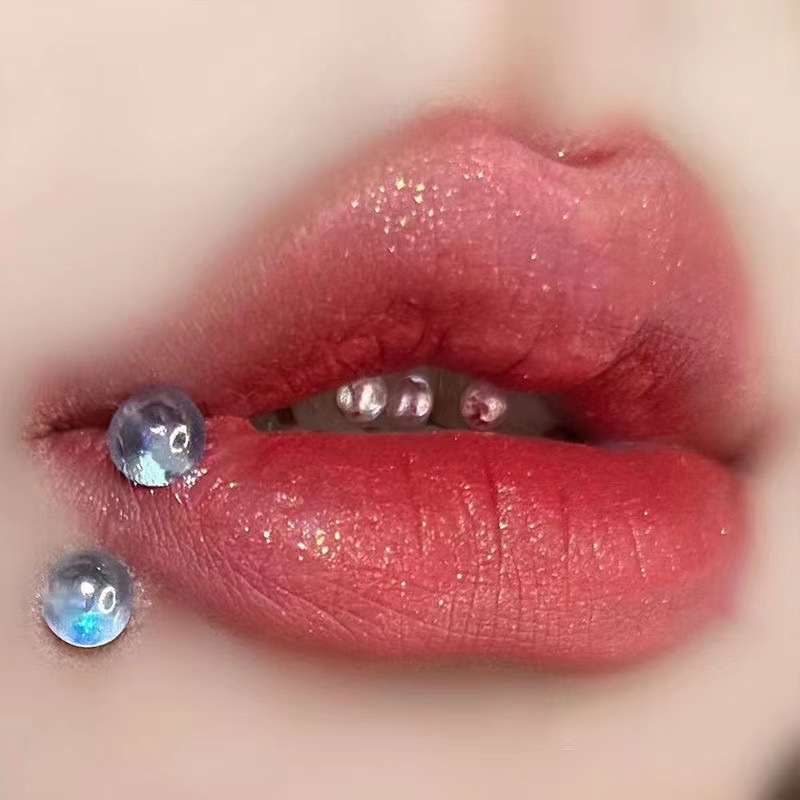 Laser Lip Nail Lip Ring Acrylic Small Light Bulb Magic Color Gradient ...