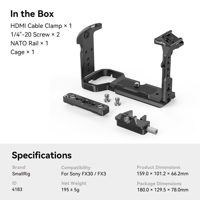 SmallRig Full Camera Cage Rig kit for Sony FX3/FX30 With Cable Clamp ...