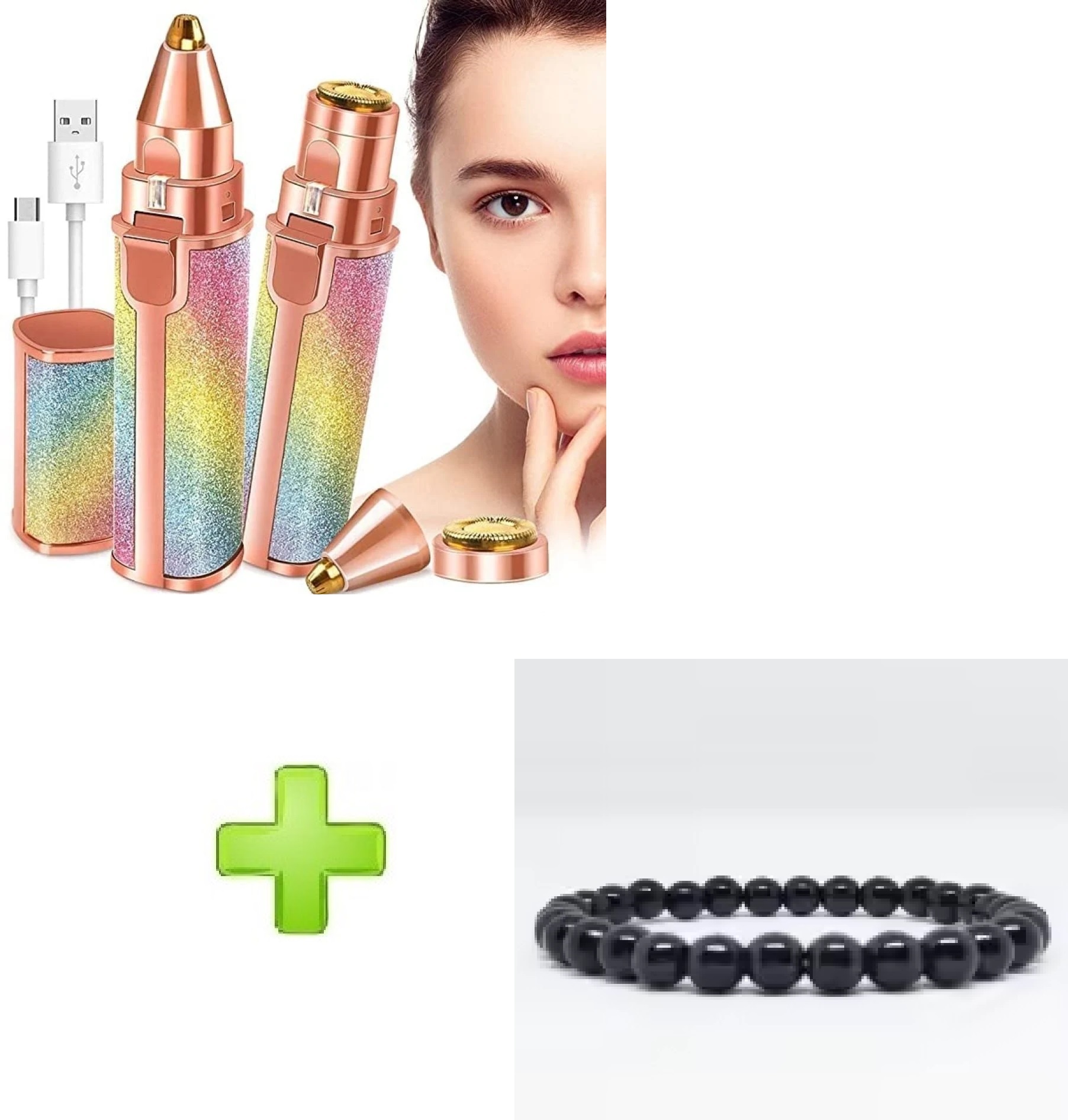 Pack of 02 - Premium Quality 2 in 1 Rechargeable Flawless Eyebrow ...