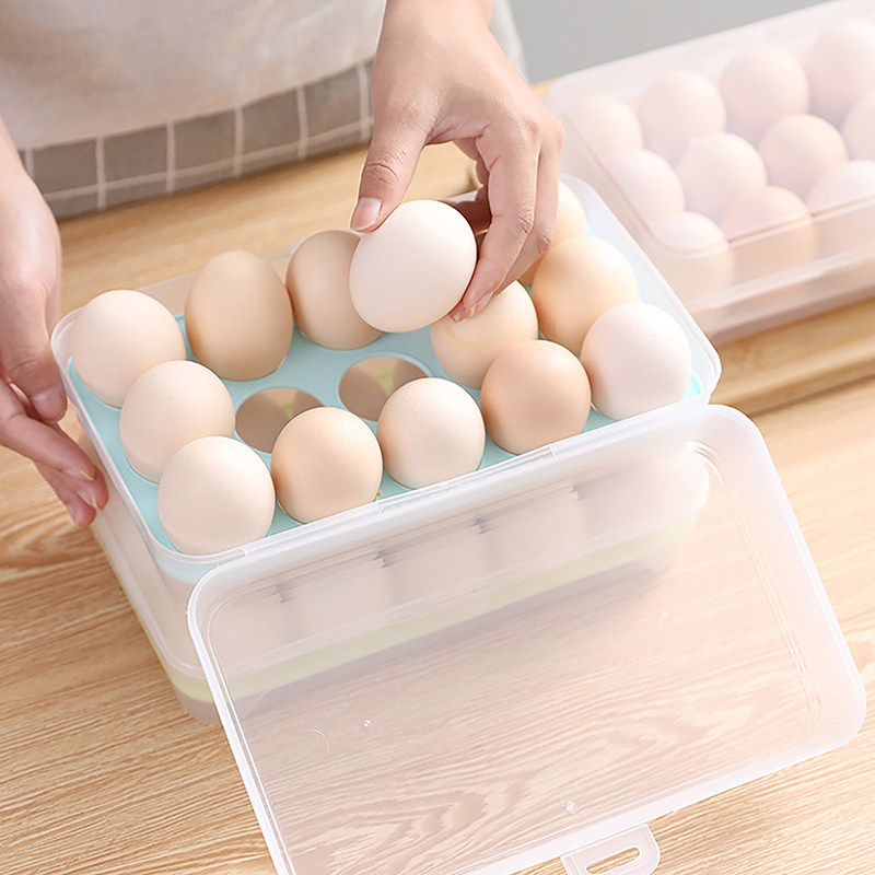 15 Grids Egg Storage Box Egg Carton PP Case Egg Box Tray with Lid ...
