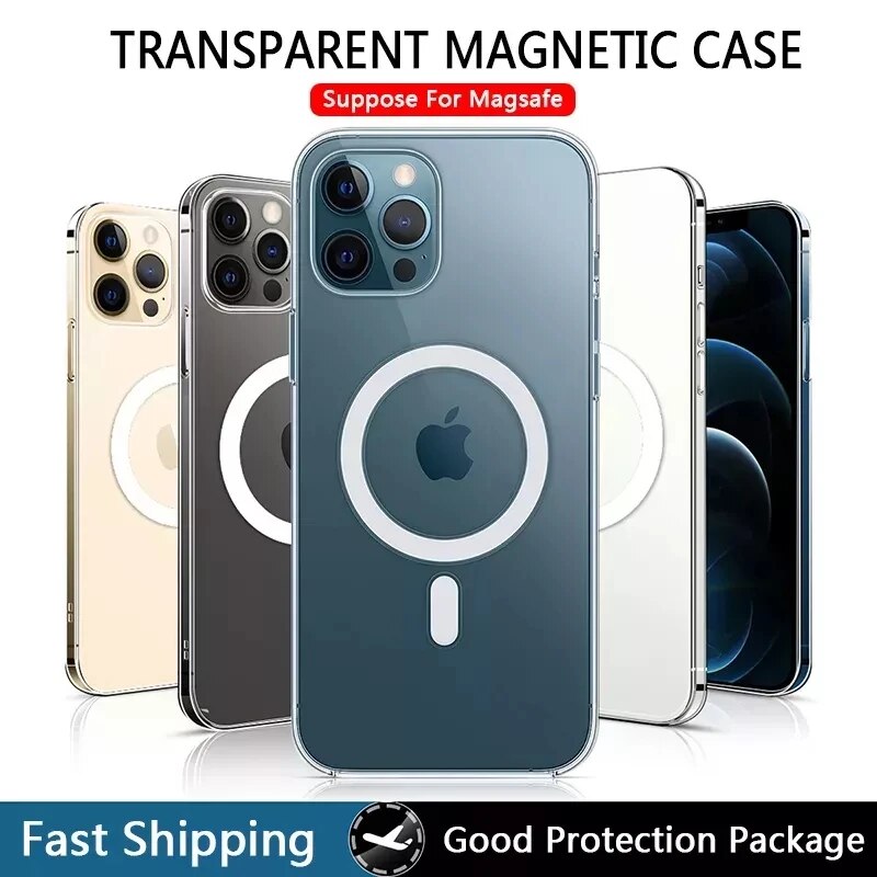 HOT Ultra Clear Magnetic Circle Magsafing Case on For IPhone 12 11 13 ...
