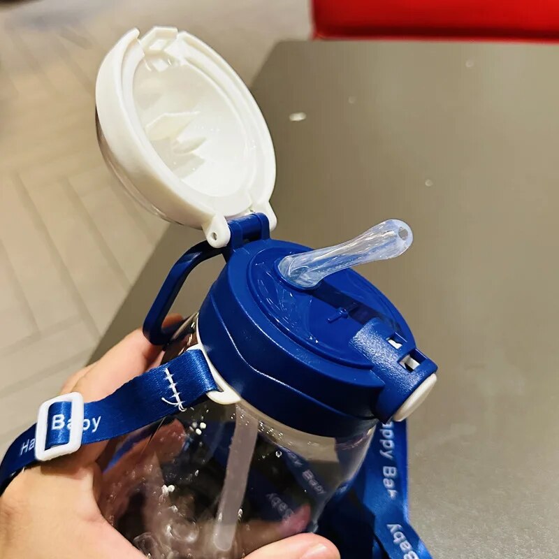 Children's Cute Water Bottle Kawaii Plastic Cup with Lid Girl Cartoon Portable Student School ...