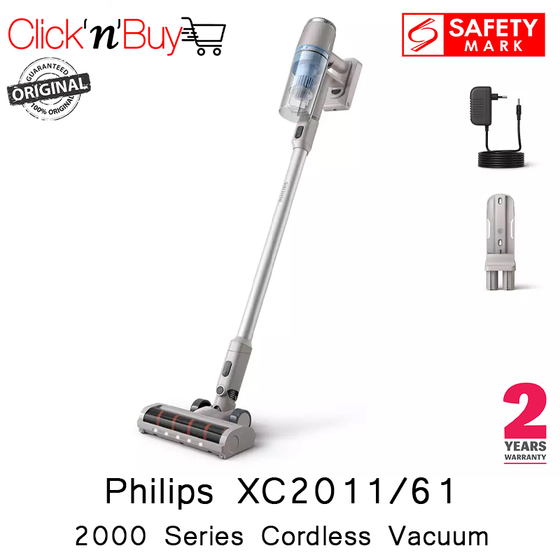 Philips XC2011/61 Cordless Vacuum. 2000 Series. 21.6 Volt Battery. 3 ...