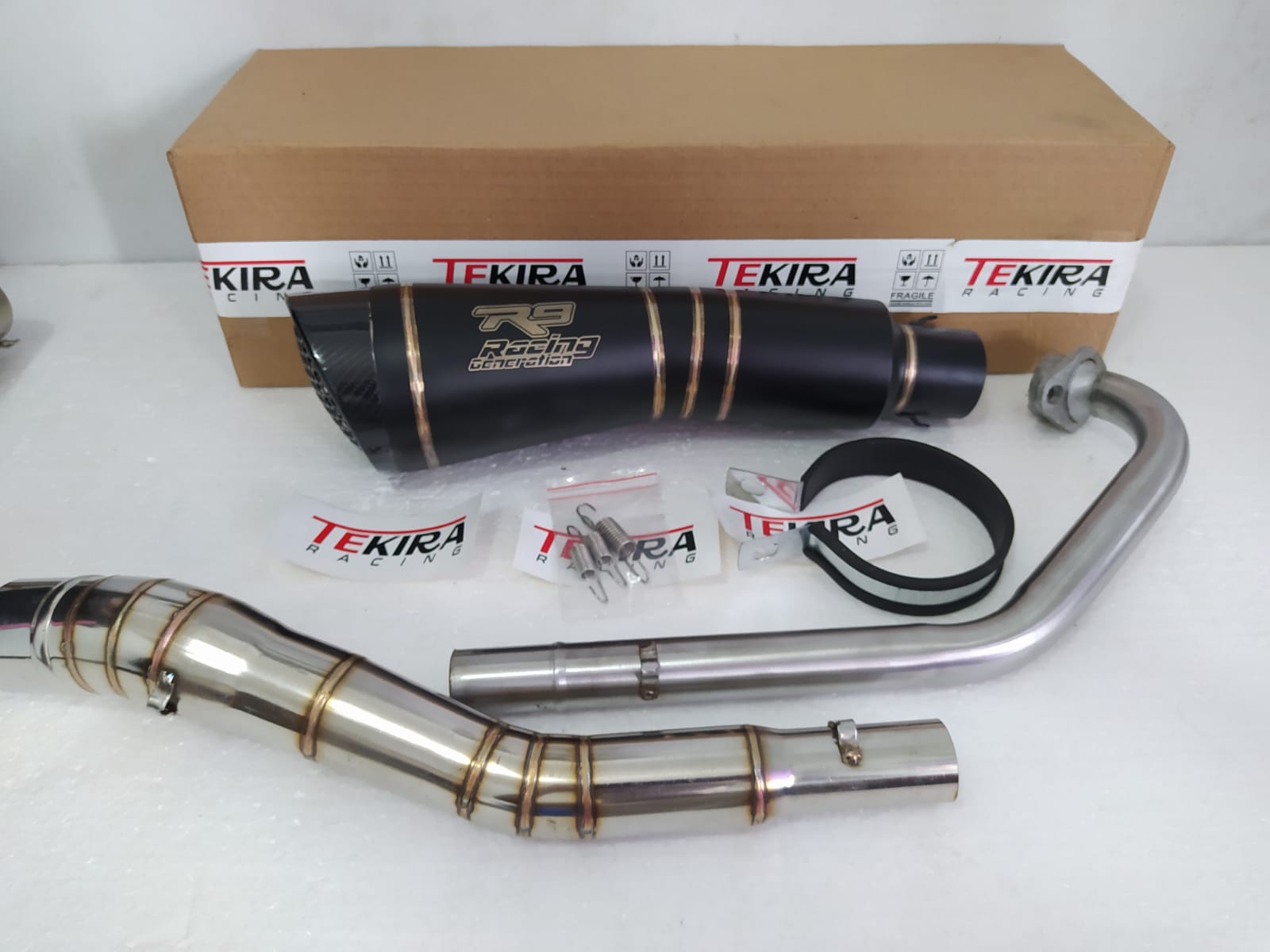 Knalpot Racing R9 H2 Hitam Dof Fullset All New R15 v4 v3 v2 Vixion Nvl ...