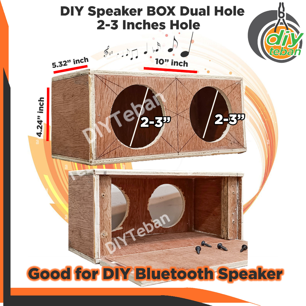 DIY Speaker Box Dual 3, 2 1Inch Hole for Bluetooth Speaker Setup ...