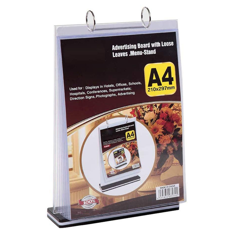 A4 Multi-Page Flip Display Card Label Display Stand Detachable Label ...