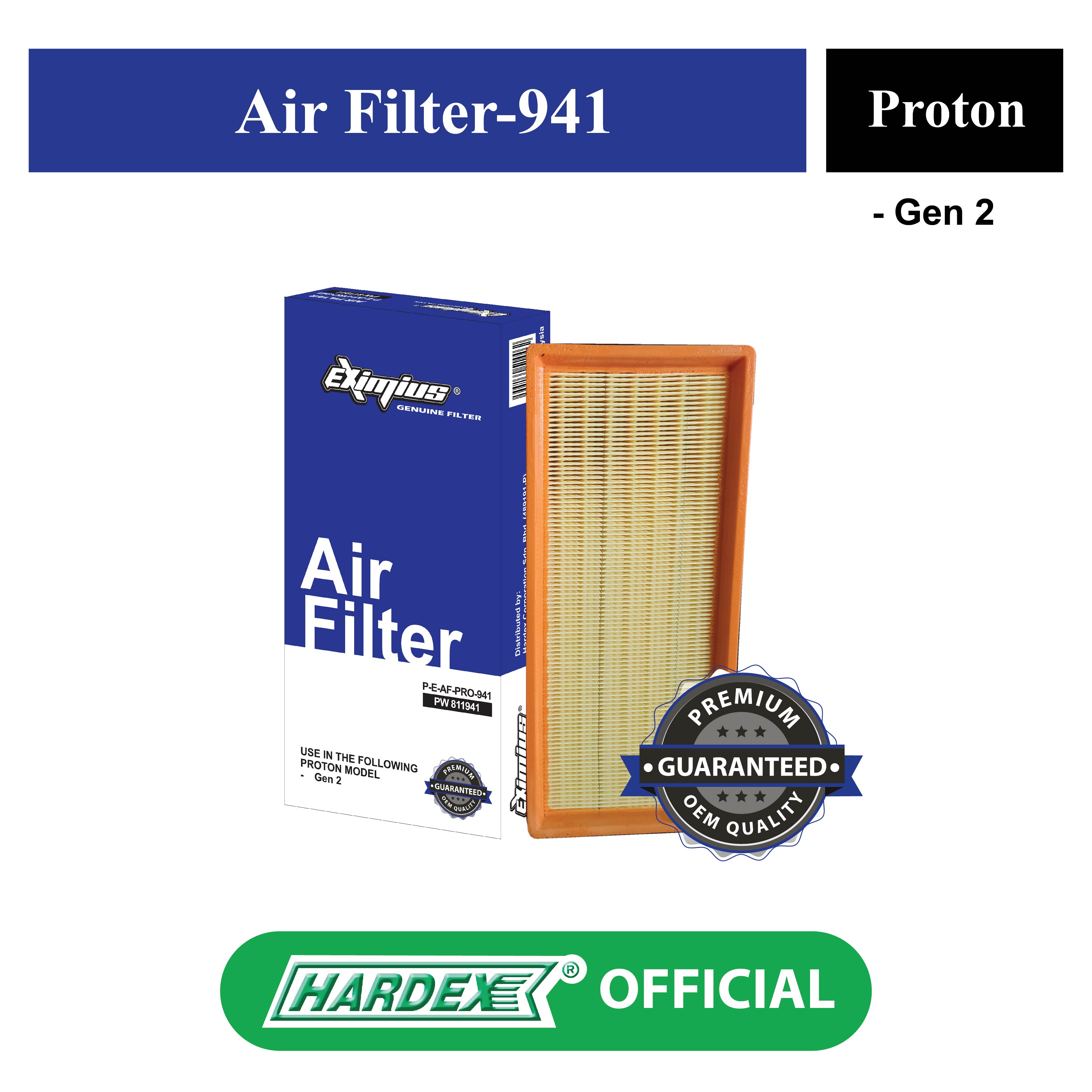 HARDEX Eximius Air Filter - 941 - Proton Gen 2 (P-E-AF-PRO-941) | Lazada