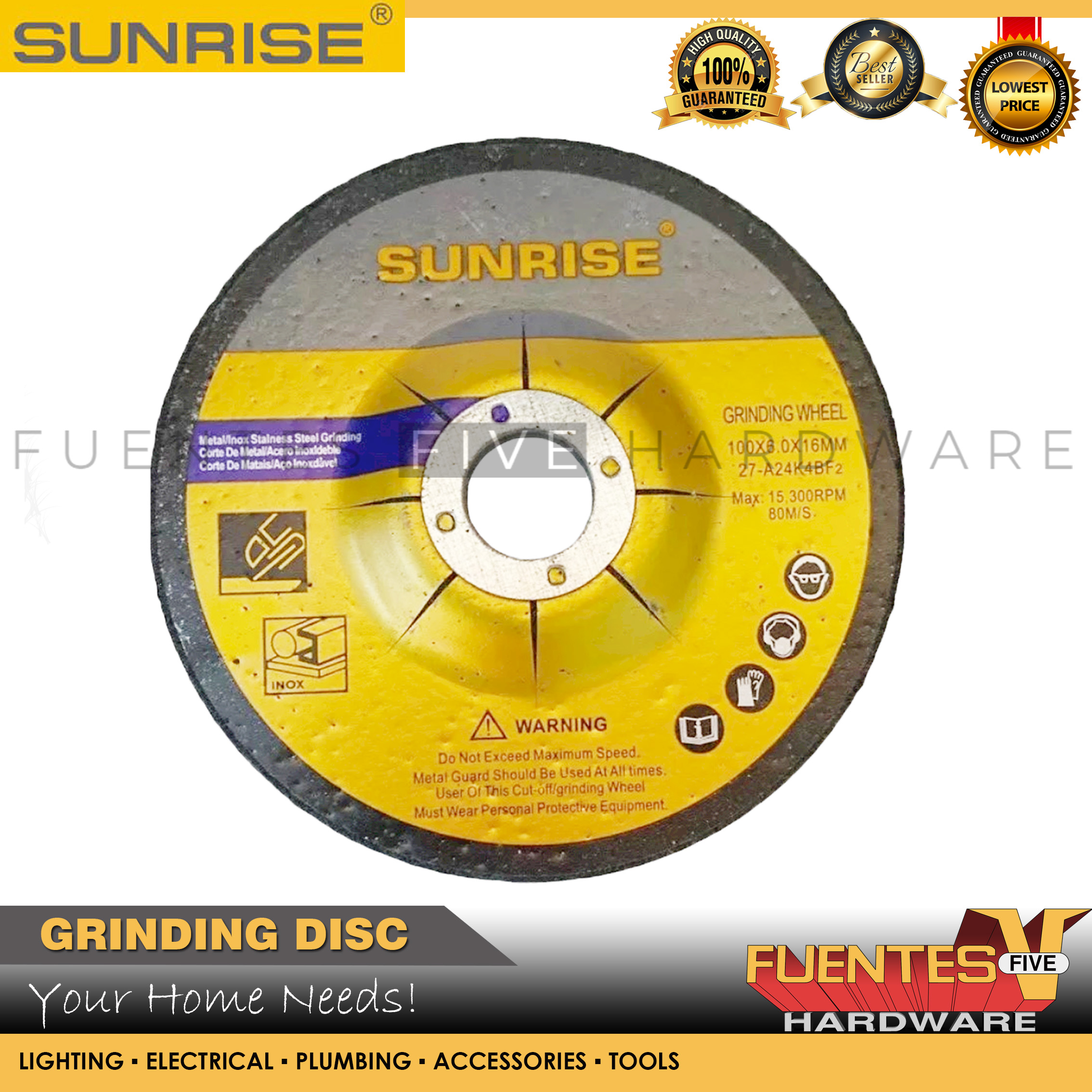 Grinding disc 4" for metal Sunrise | Oasis | Lazada PH