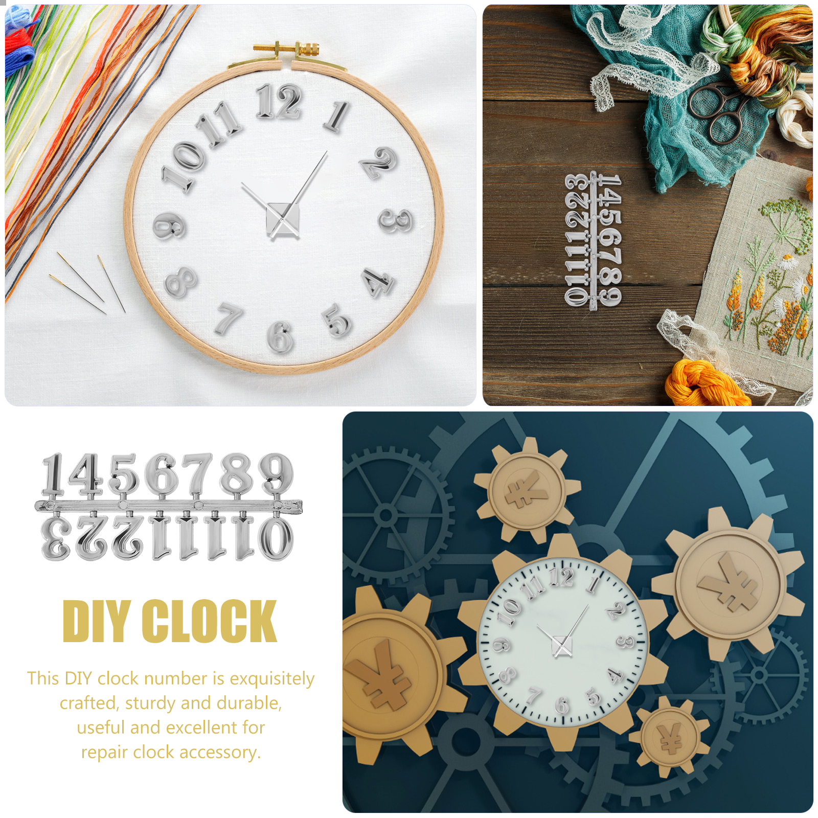 5 Sets 2cm Black Clock Numbers DIY Wall Clock Parts Plastic Material ...