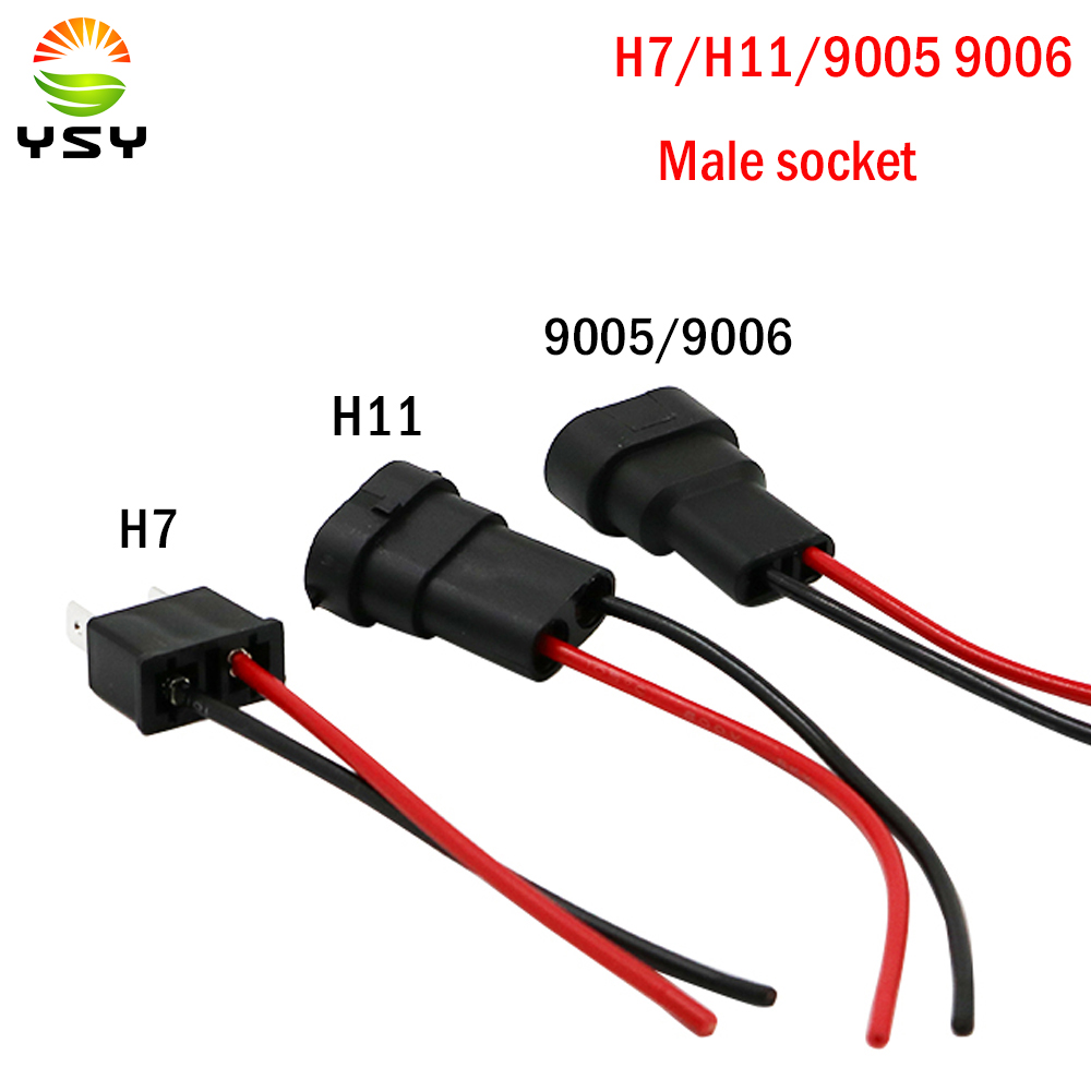 YSY 2pcs H7 H11 9005 9006 HB3 HB4 Bulb Sockets LED Headlight Fog light ...