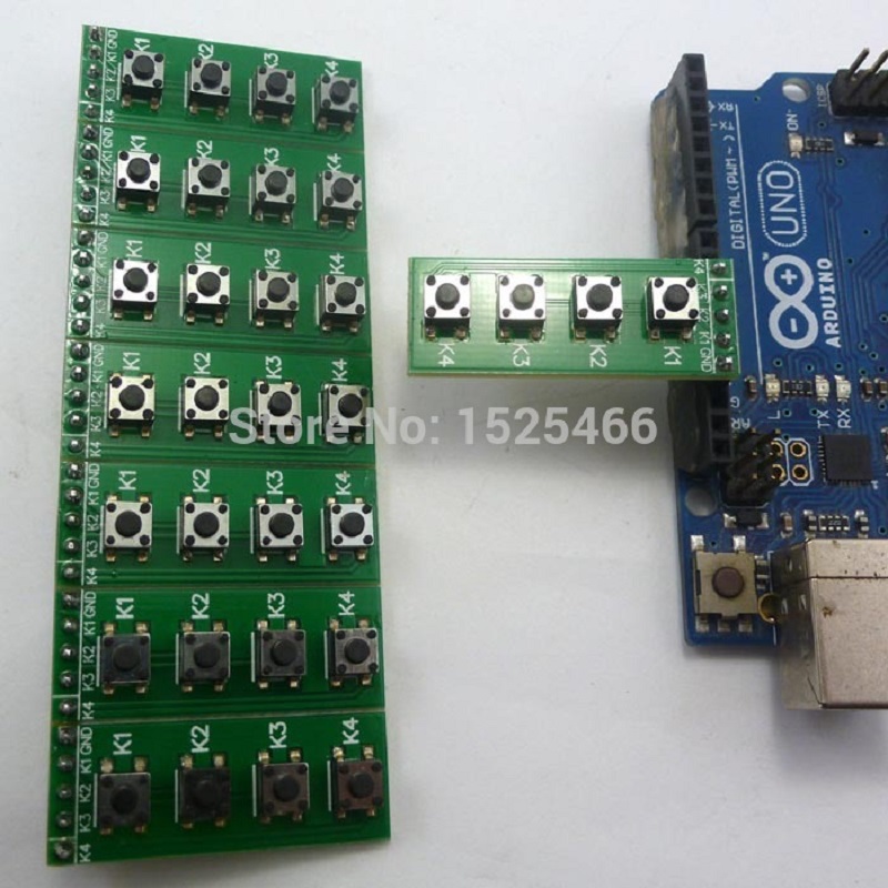 【TrendGlobe】TB371*8 8pcs Push Button Switch 4 Keyboard Module key Board ...
