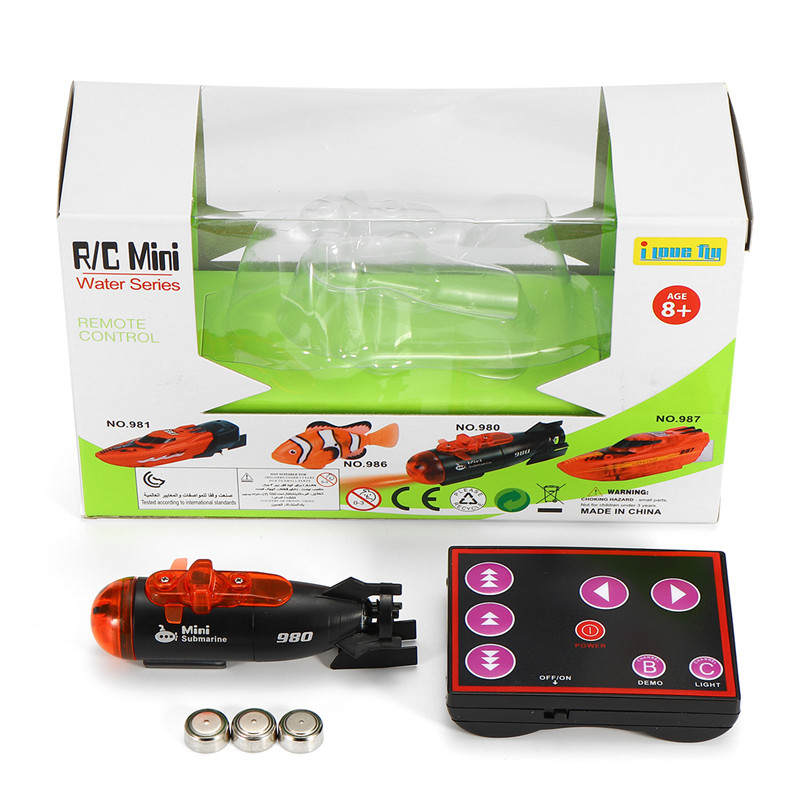 Mini Micro Radio New Remote Control RC Submarine Ship Boat With LED ...