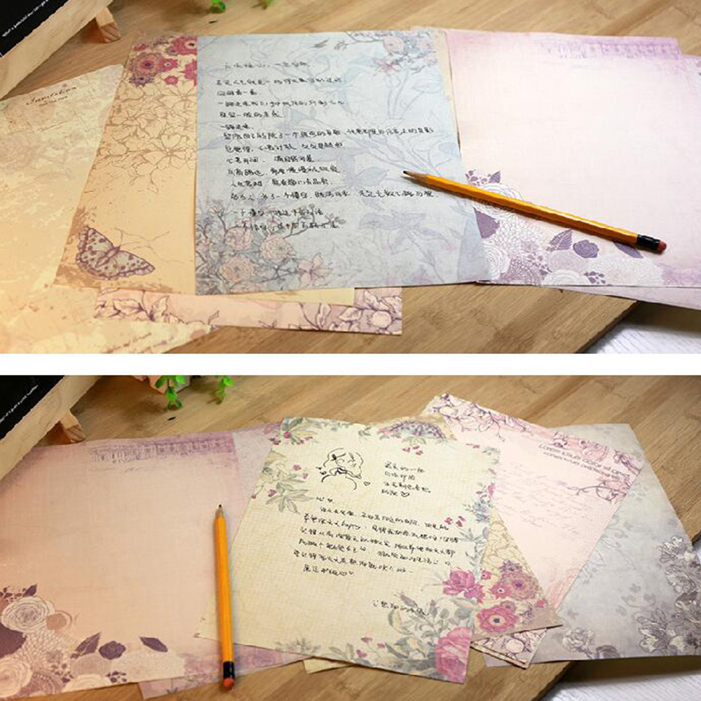 【Hottest Trends】5Pcs Vintage Stationery Floral Writting Paper ...
