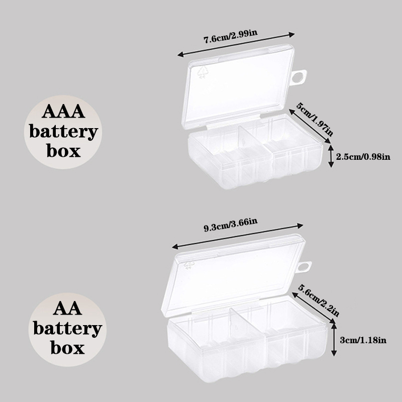 6 Slots Transparent Battery Storage Case Holder Hard Plastic Case ...