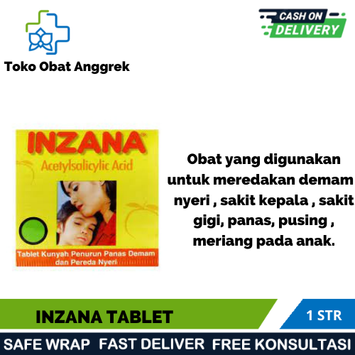 INZANA STRIP 4 TAB /TABLET HISAP/DEMAM/PUSING/ANAK | Lazada Indonesia