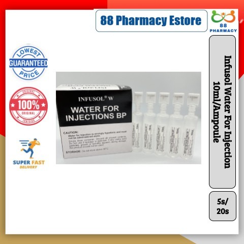 Infusol Water For Injection 10ml/Ampoules 5s or 20s (1box) | Lazada