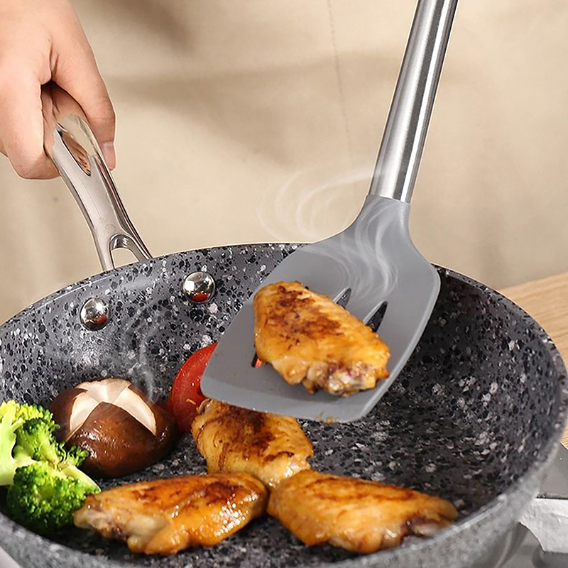 Silicone Cooking Utensil Set Heat Resistant Non Stick Cookware Spatula ...