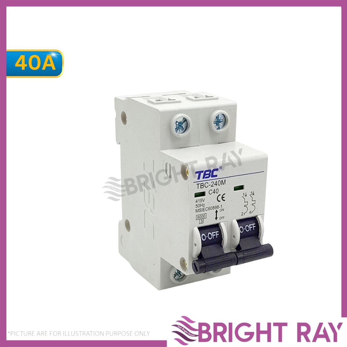 [SIRIM] TBC 2 POLE MCB Double Pole Miniature Circuit Breaker MCB DIN ...