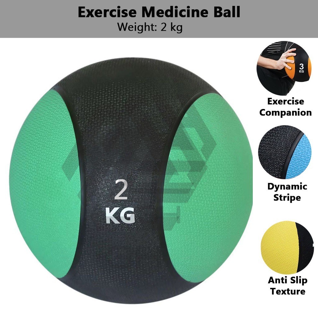 3H Exercise Medicine Ball 1kg-6kg Synthetic Rubber Gravity Bounce ...
