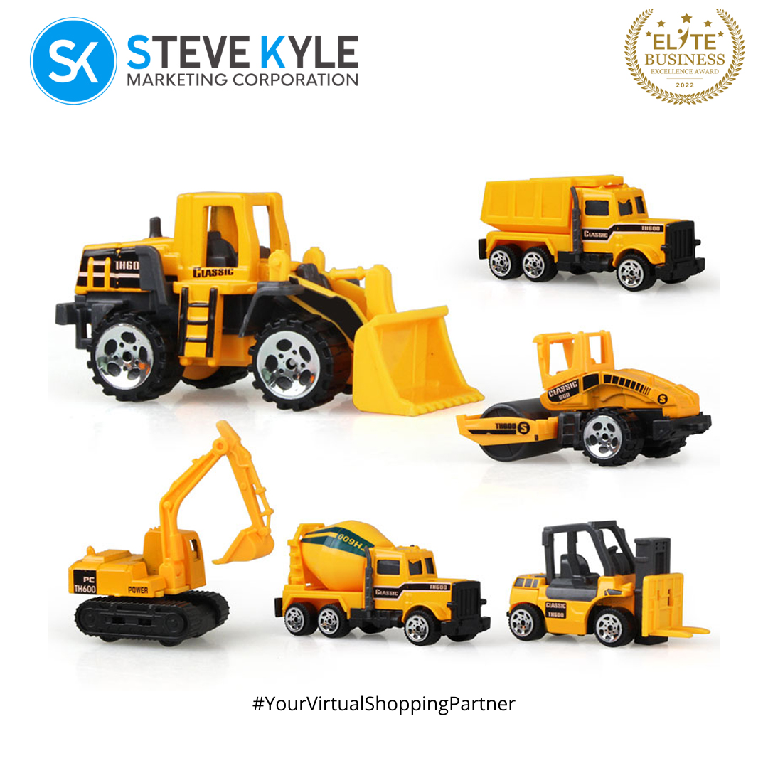 6 Pieces Alloy Mini Construction Vehicles Trucks Set Toys Best Gift for ...