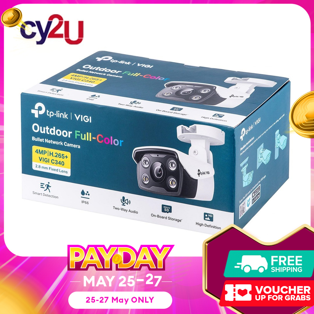 TP-Link 4MP VIGI C340 2.8mm Fixed Lens Outdoor Full Colour High ...