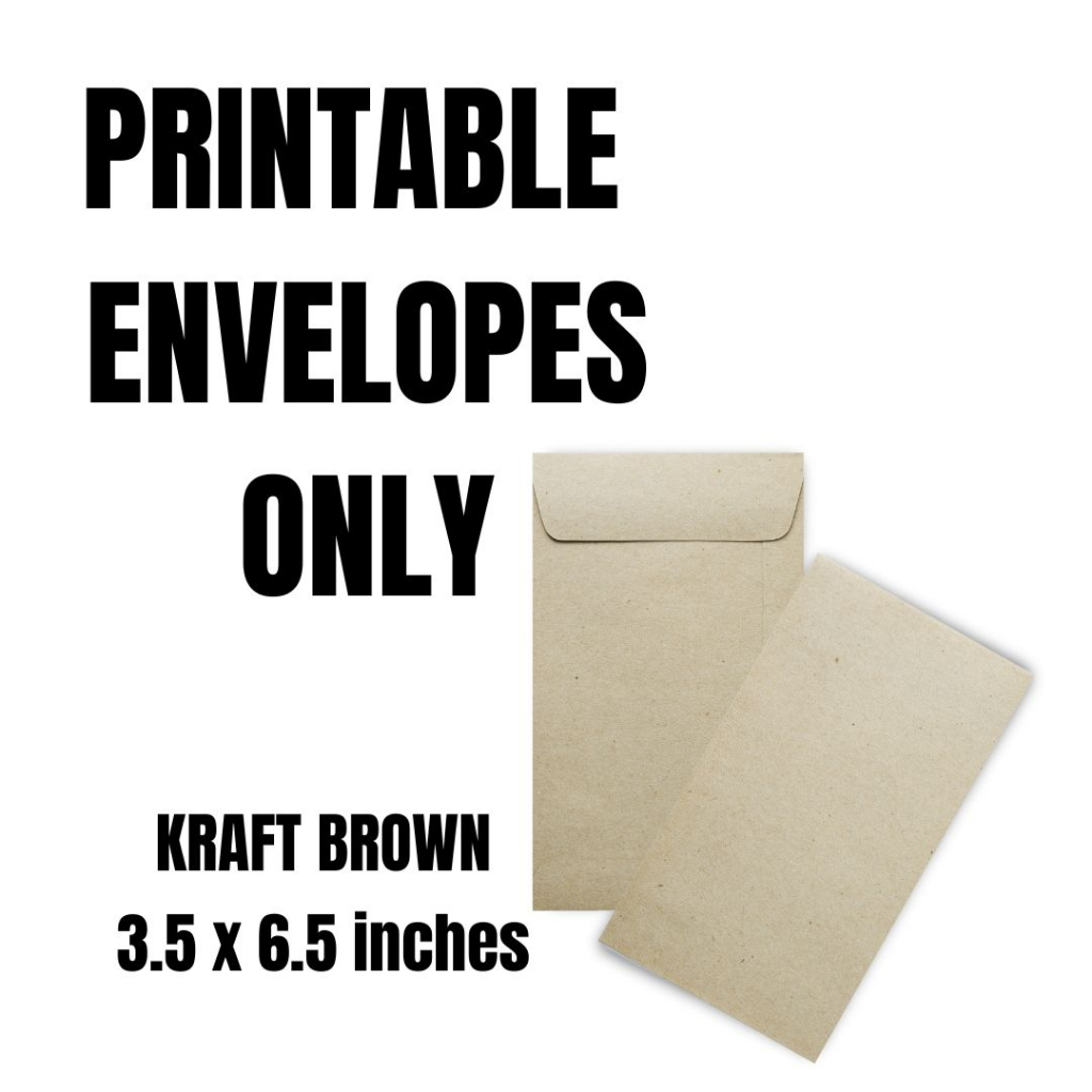 Printable Coin Envelopes | White Money Envelope | Printable Kraft Brown ...
