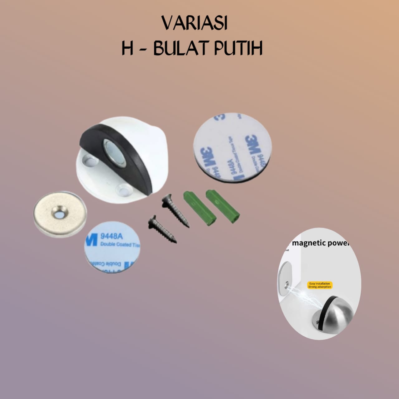 Penahan Pintu Magnet Pintu Ganjal Pintu Magnetic Door Stopper Stainless ...