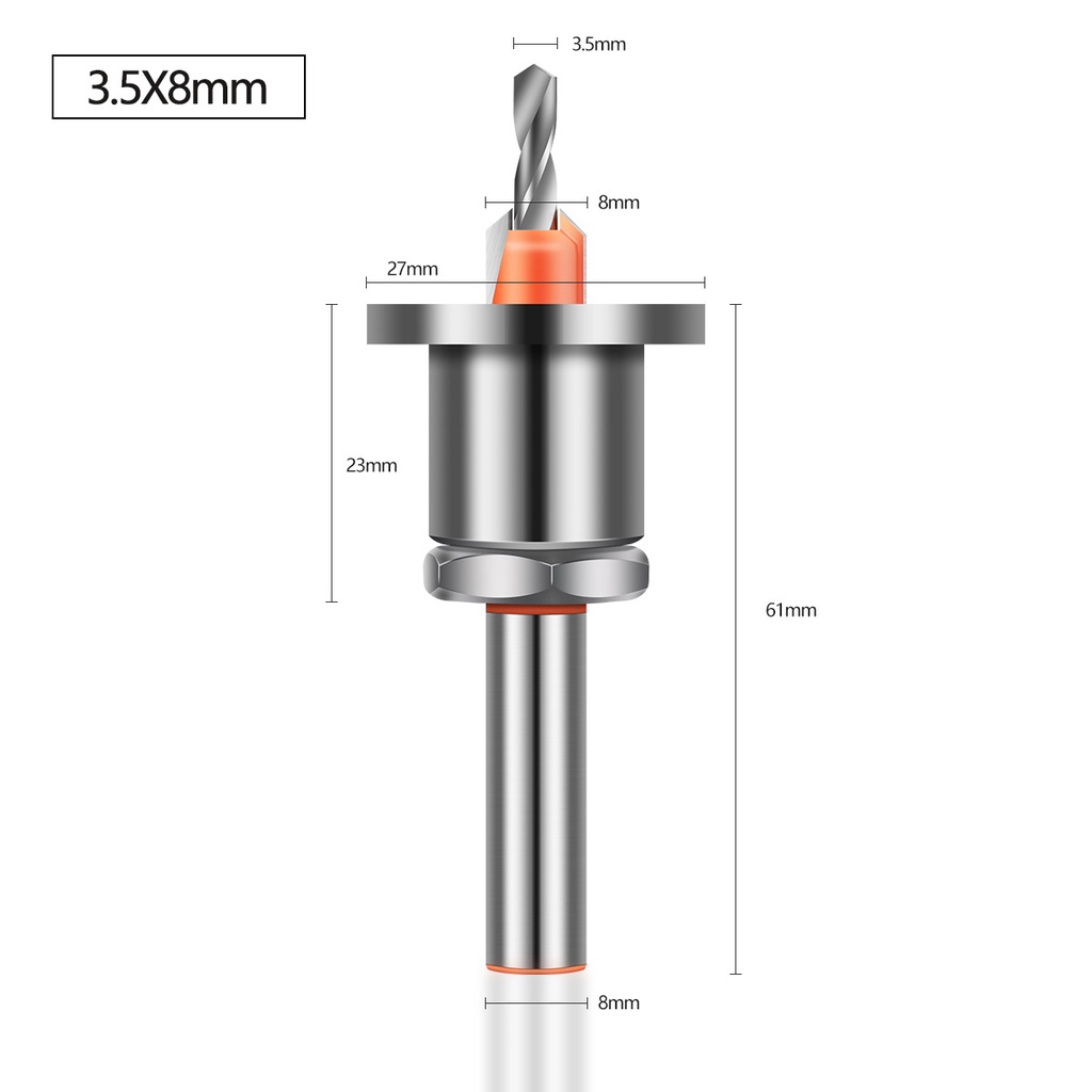 8mm Shank Countersink Router Depth Stop Drill Bit 限位木工沉孔钻 | Lazada