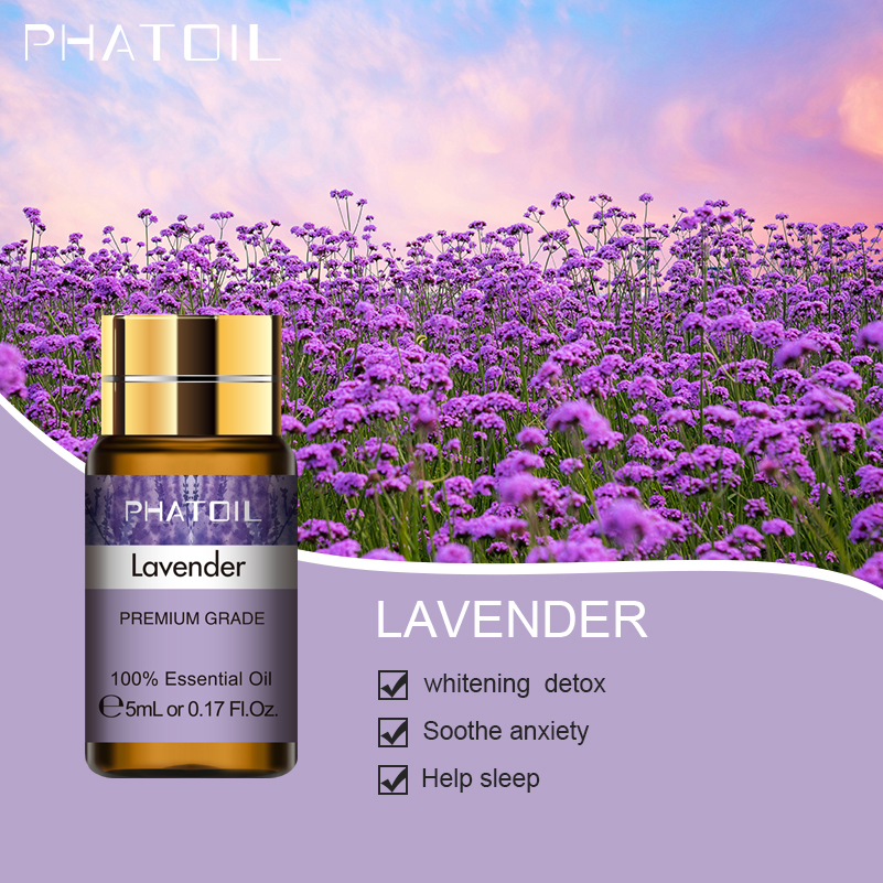 PHATOIL 5ml Lavender Essential Oil for Aroma Candles Making Spa Massage ...