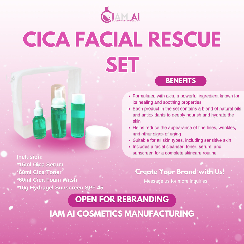 Cica Facial Rescue Set with Pouch - IAM AI Open for Rebranding | Lazada PH