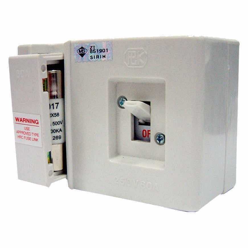 PLK 602 302/S/F 60A 30A 250V SWITCH FUSE UNIT (C/W FUSE)(SIRIM APPROVED ...