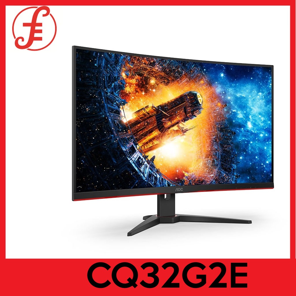 AOC CQ32G2E 31.5" Curved Frameless Gaming Monitor, FreeSync Premium ...