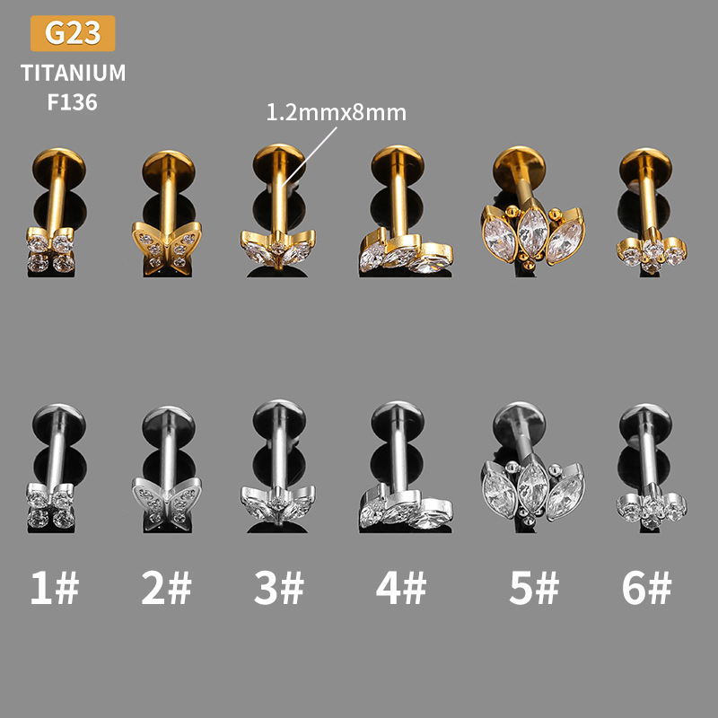 【Special offer】G23 Titanium Zircon Internal Thread Olive Crown Horse ...