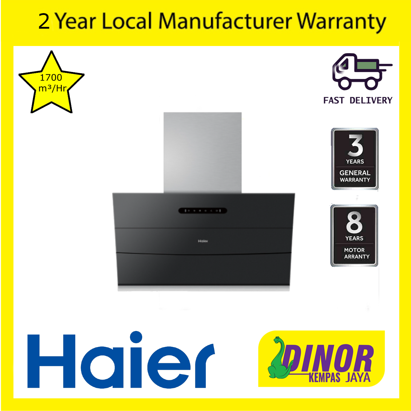 Haier Ventilations Glass Cooker Hood With Heat Self Cleaning HH-S901GS ...