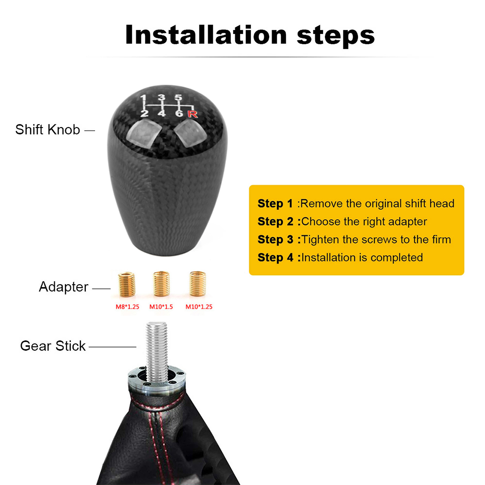 【big-discount】 5/6 Speed Carbon Fiber Style Gear Shift Knob JDM ...