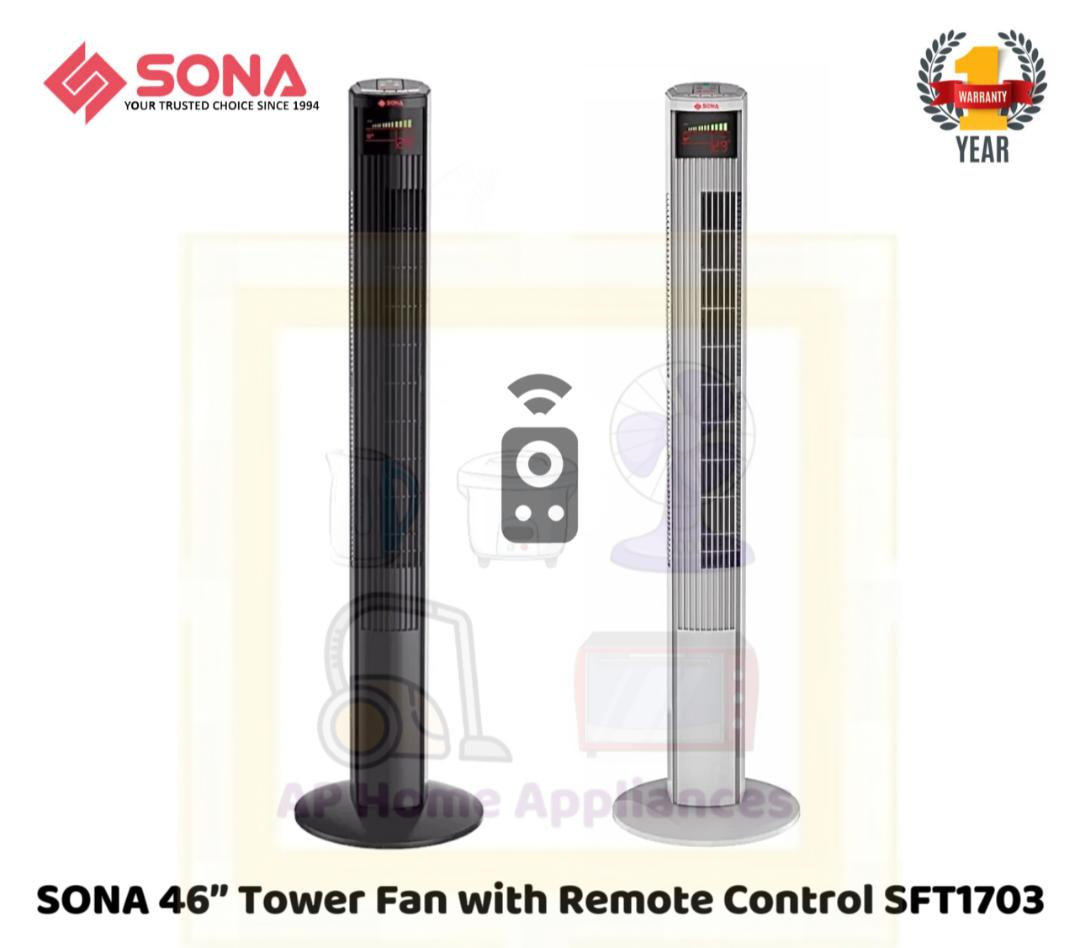 Sona 46" Remote Control Tower Fan SFT1703 | SFT 1703 (1 Year Warranty ...