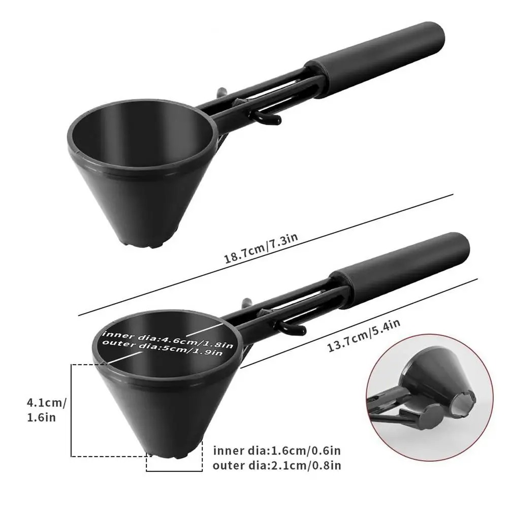 Kitchen Gadget Spill-Proof Coffee Funnel Scoop Long Handle Black ...